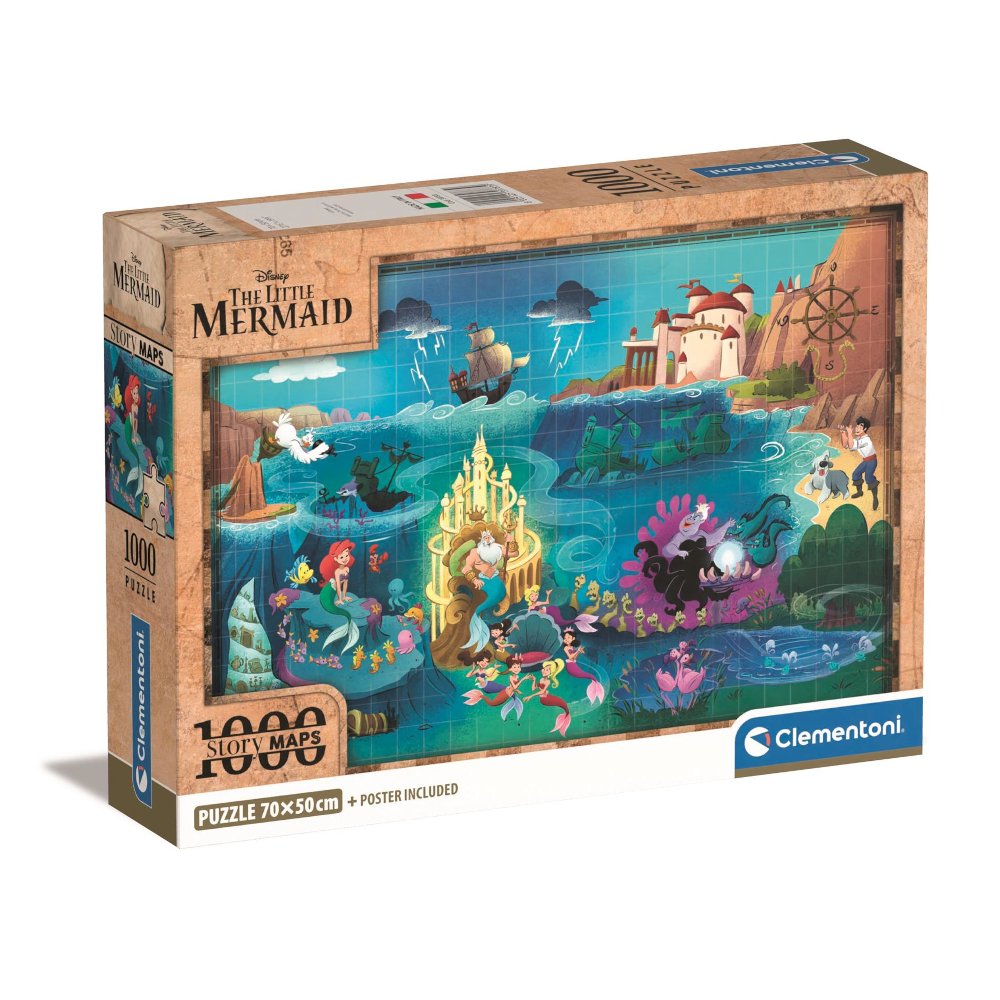 Puzzle 1000 Compact Disney Maps Little Mermaid - Planszowki.co.uk